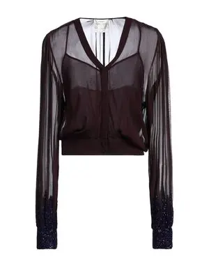 FORTE_FORTE Georgette Appliqued Shirt - Purple