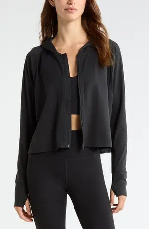 Zella Revitalize Cropped Hoodie - Black