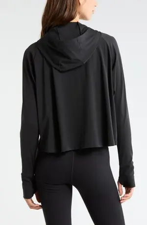 Zella Revitalize Cropped Hoodie - Black