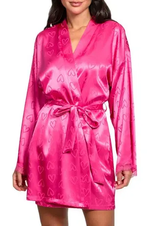 IN BLOOM BY JONQUIL Sasha Heart Satin Wrap - Hot Pink