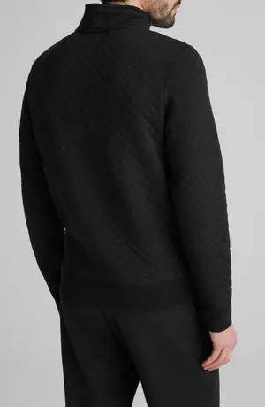 Tommy John Quilted Quarter Zip Top - Black