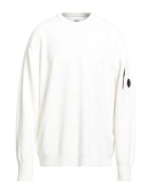 C.P. COMPANY Crewneck Long Sleeve Sweater - White