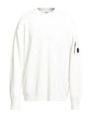 C.P. COMPANY Crewneck Long Sleeve Sweater - White