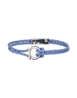 FERRAGAMO Leather And Steel Bracelet - Light Blue