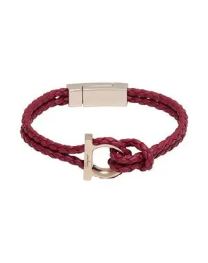 FERRAGAMO FERRAGAMO Leather And Steel Bracelet Red