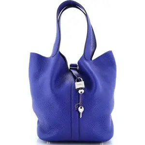 HERMES Picotin Lock Bag Clemence Gm - Bleu Electrique