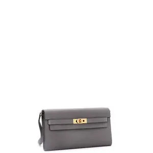 Hermès Kelly To Go Wallet Evercolor - Grey