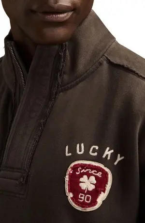 Lucky Brand Half Zip Logo Sweatshirt