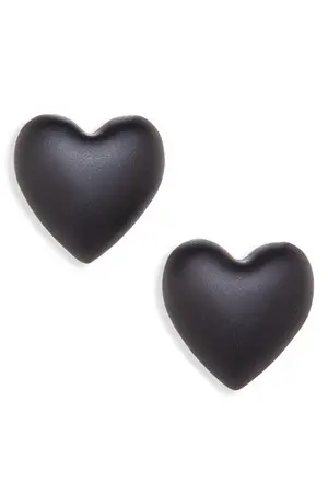 ROXANNE ASSOULIN The Puffy Heart Stud Earrings - Black