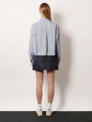 Miu Miu Pin Check Cotton Shirt - Blue