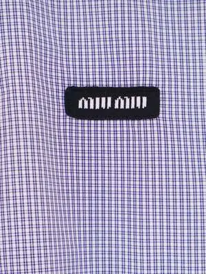 Miu Miu Pin Check Cotton Shirt - Blue