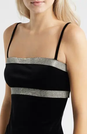 JUMP APPAREL Embellished Velvet Minidress