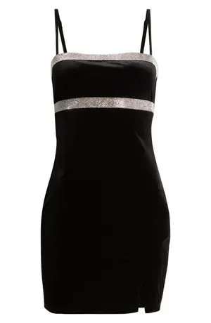 JUMP APPAREL Embellished Velvet Minidress