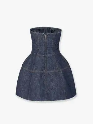Fendi Padded Denim Mini Dress - Blue