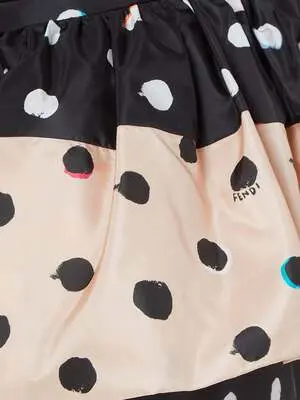 Fendi Falena Dots Taffeta Bustier Dress - Black