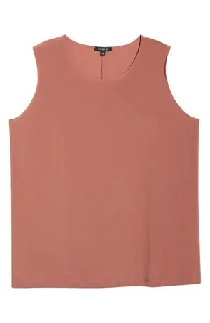 Vikki Vi Scoop Neck Tank - Clay