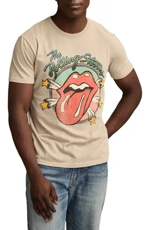 Lucky Brand Rolling Stones Stars Graphic T-shirt - Gray