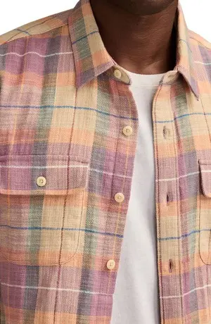 Lucky Brand Plaid Slub Utility Shirt