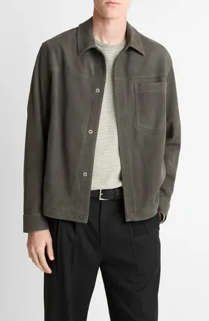 Vince Modern Lambskin Trucker Jacket