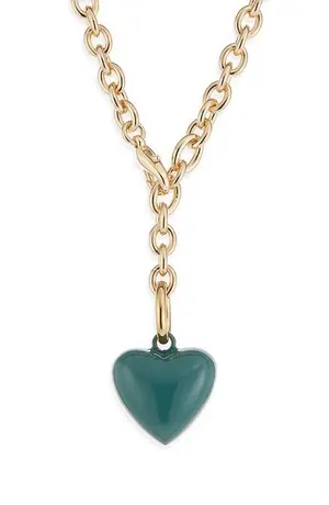 ROXANNE ASSOULIN The Mini Puffy Heart Pendant Necklace - Forest