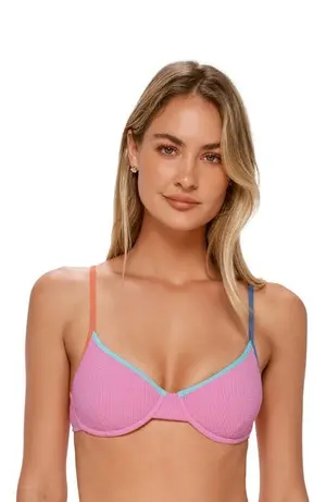 SWIM SYSTEMS Addie Underwire Bikini Top - Cotton Candy Scrunch