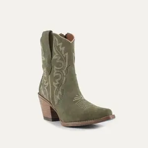 BUCK & BRANA Brooke Leather Boots - Olive