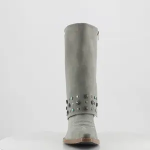 BUCK & BRANA Arianna Leather Boots - Frozen