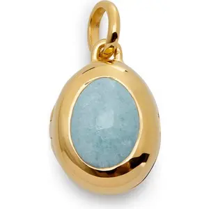 Monica Vinader Birthstone Locket Pendant 18ct Gold Vermeil/aquamarine
