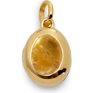 Monica Vinader Birthstone Locket Pendant 18ct Gold Vermeil/citrine