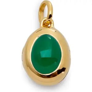 Monica Vinader Birthstone Locket Pendant 18ct Gold Vermeil/green Onyx