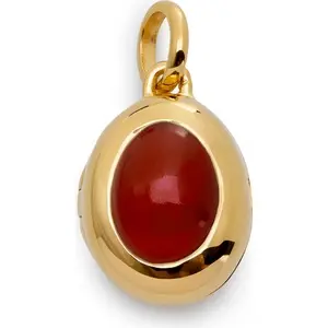Monica Vinader Birthstone Locket Pendant 18ct Gold Vermeil/red Onyx