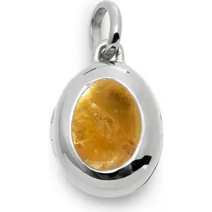 Monica Vinader Birthstone Locket Pendant Sterling Silver/citrine