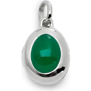 Monica Vinader Birthstone Locket Pendant Sterling Silver/green Onyx