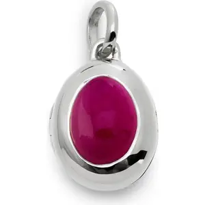 Monica Vinader Birthstone Locket Pendant - Sterling Silver/pink Quartz