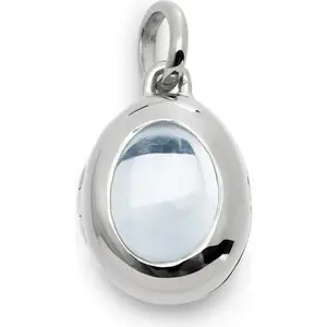 Monica Vinader Birthstone Locket Pendant Sterling Silver/rock Crystal