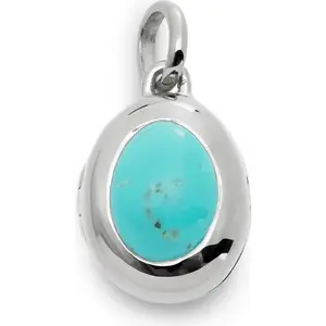 Monica Vinader Birthstone Locket Pendant Sterling Silver/turquoise