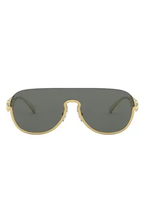 Versace 138mm Pilot Shield Sunglasses - Gold