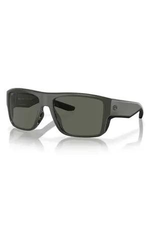 COSTA DEL MAR Taxman 59mm Polarized Rectangular Sunglasses - Matte Olive/gray 580g
