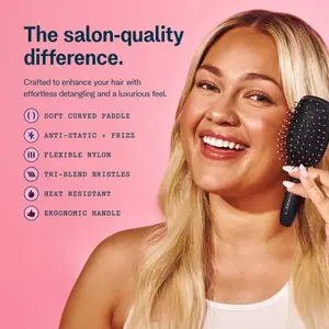 GIMME BEAUTY Mini Travel Detangler Brush With Anti-static - Black