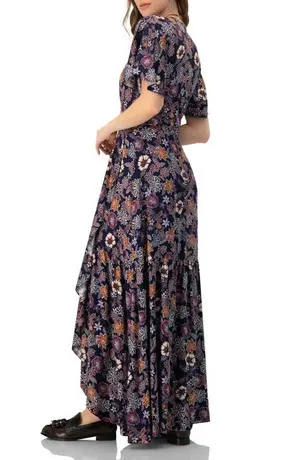 IVONNE V-neck Wrap Maxi Dress - Multi-brown