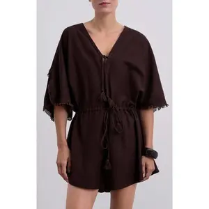 SCALPERS Short Rustic Linen Jumpsuit