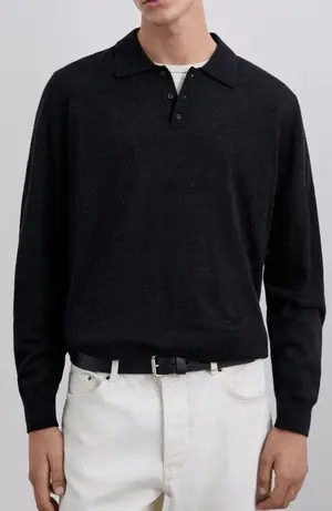 SCALPERS Icon Farrel Polo Tricot - Darkgrey