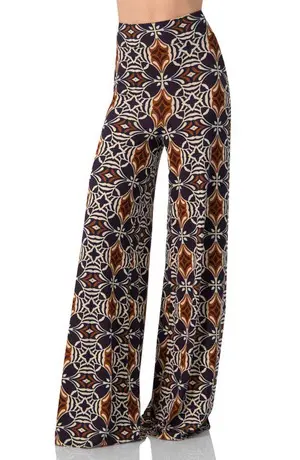 IVONNE Patterned Wide-leg Palazzo Trousers