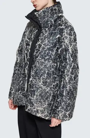LUUKAA Elva Textured Coat And Hat Set - Ecru Black