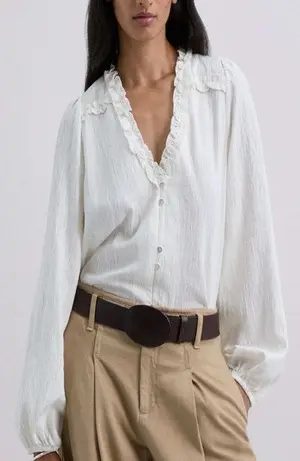 SCALPERS Lurex Striped Shirt - Offwhite
