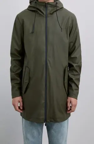 SCALPERS Waterproof Raincoat - Khaki