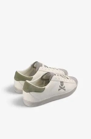 SCALPERS Side Skull Leather Sneakers - Khaki