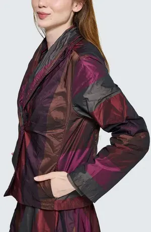 LUUKAA Litia Striped Jacket - Dark Scarlet