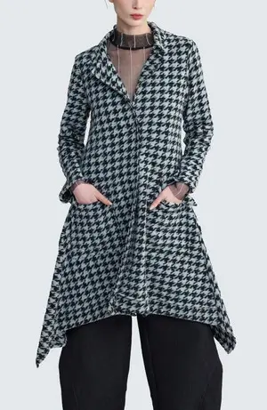 LUUKAA Zaria Houndstooth Long Jacket