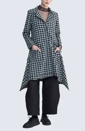 LUUKAA Zaria Houndstooth Long Jacket